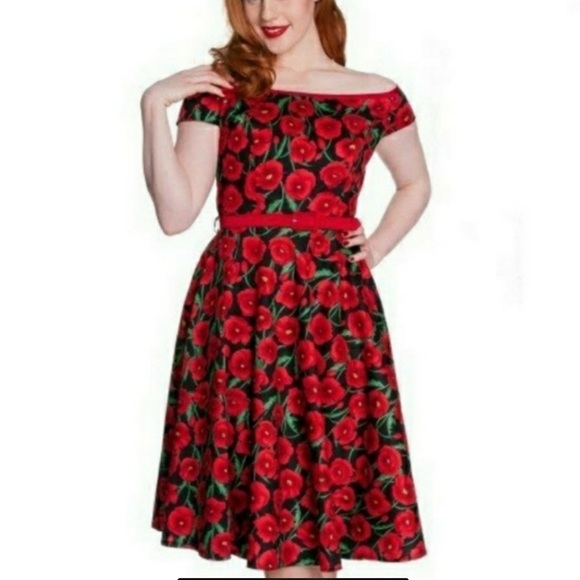 Hell Bunny | Dresses | Hell Bunny Vixen Poppies Cordelia Pinup Dress Xs ...